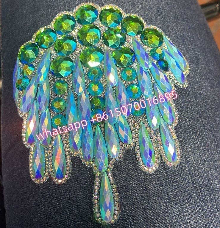 Iron on Rhinestone Applique for Carnival Costume