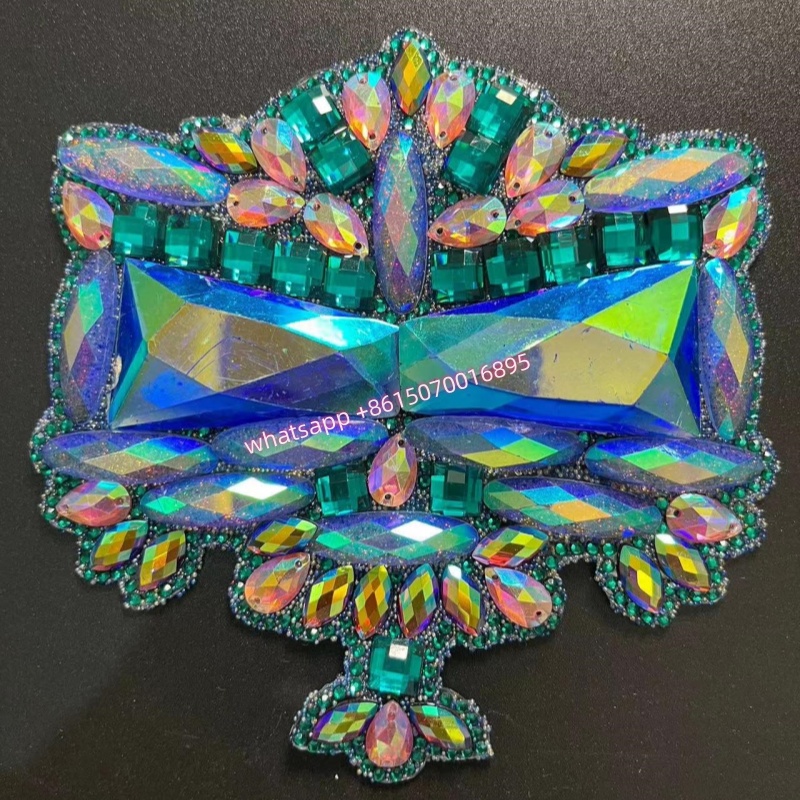 Iron on Rhinestone Applique for Carnival Costume